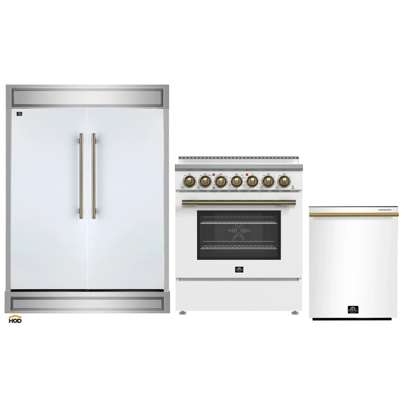 Forno 3-Piece Appliance Package - 30-Inch Electric Range, Wall Mount R