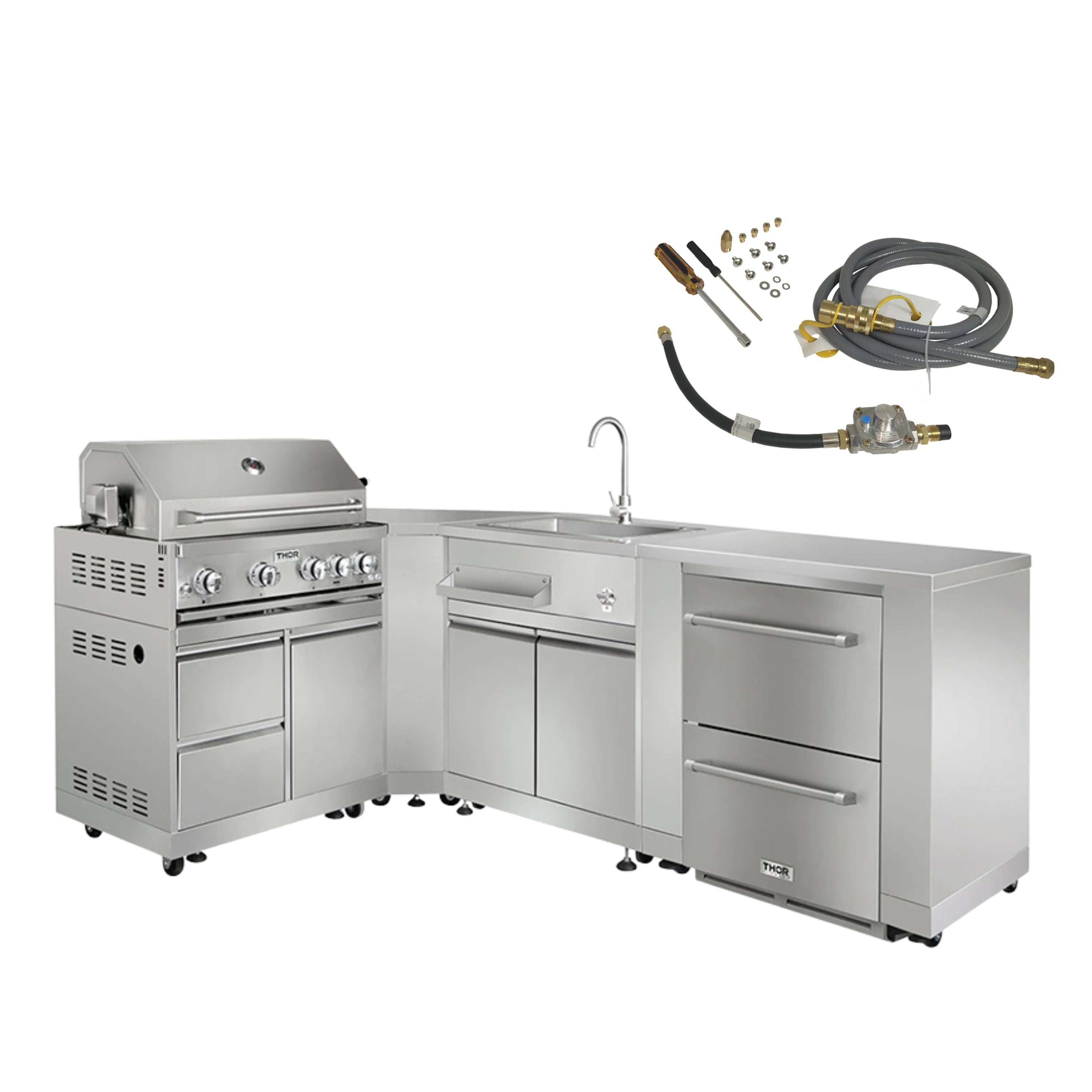 Thor Kitchen Outdoor Kitchen 6-Piece Natural Gas Grill Package