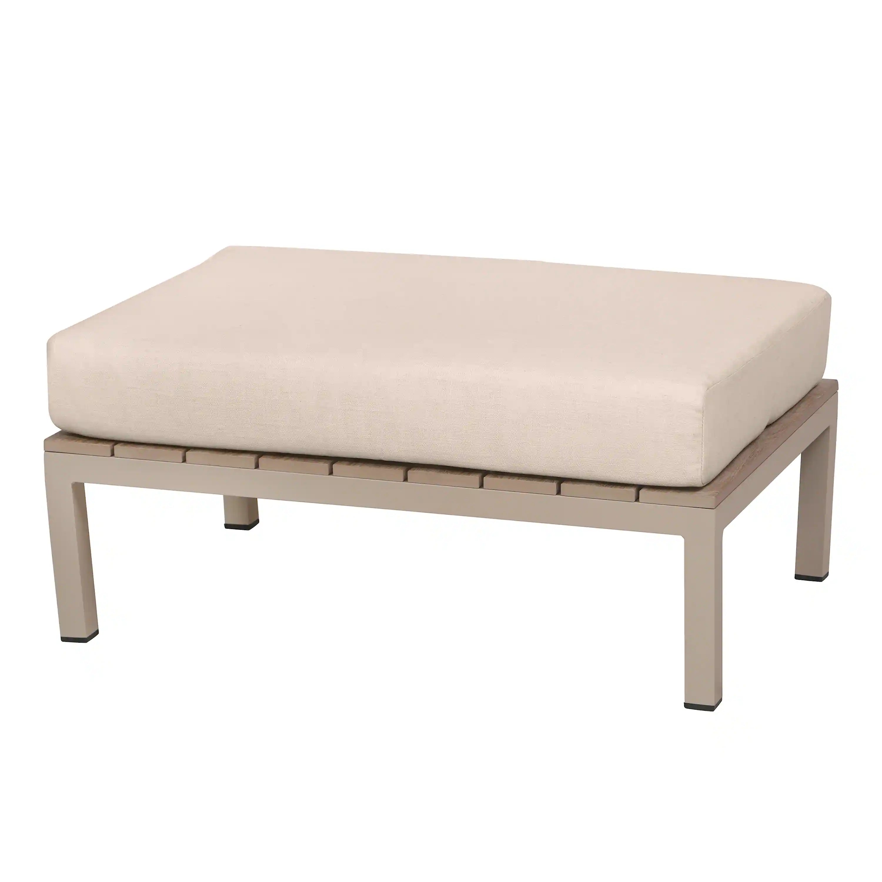 Deko Living Beige Outdoor Compression Foam Ottoman Table (COP30217TBL)