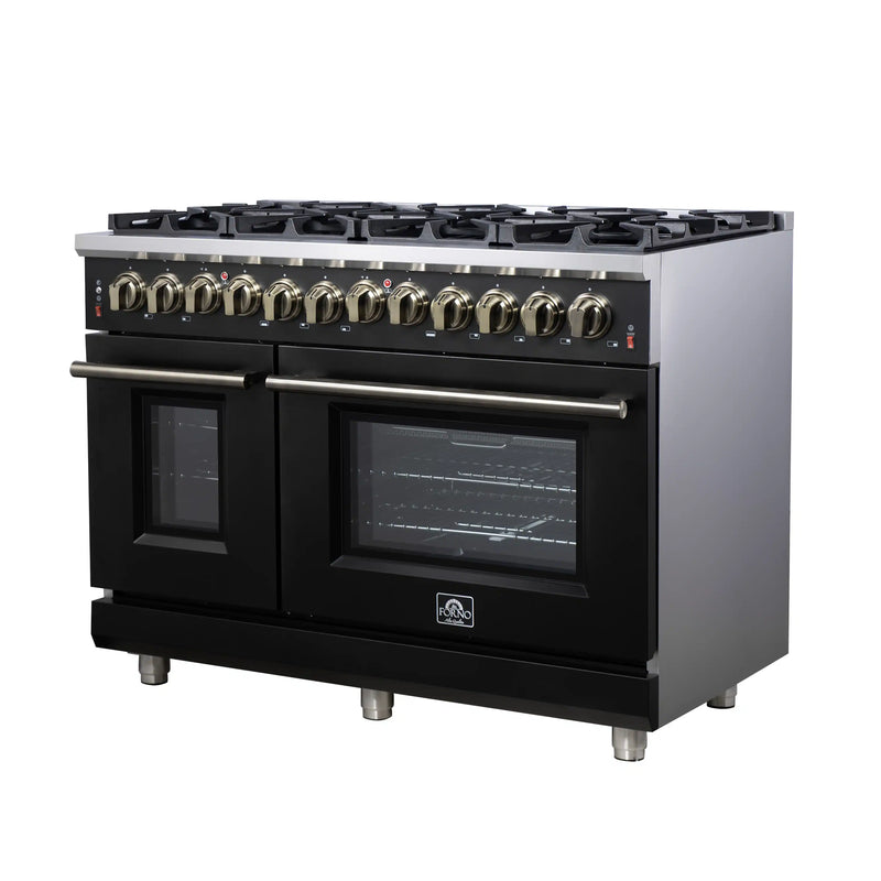 Forno Massimo 48-Inch Freestanding Dual Fuel Range with 8 Burners & 6.