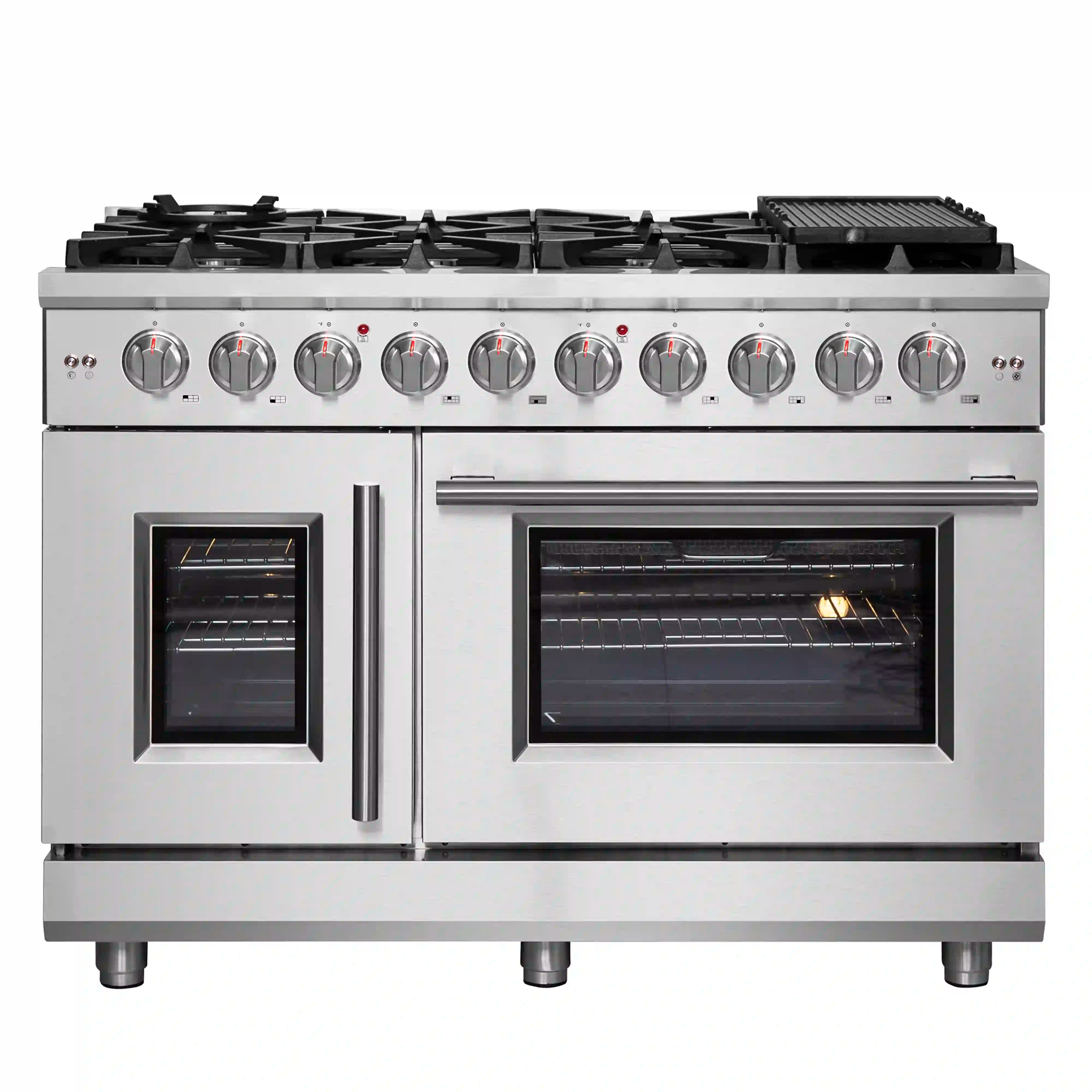 Forno Massimo 48-Inch French Door Gas Range in Stainless Steel (FFSGS6