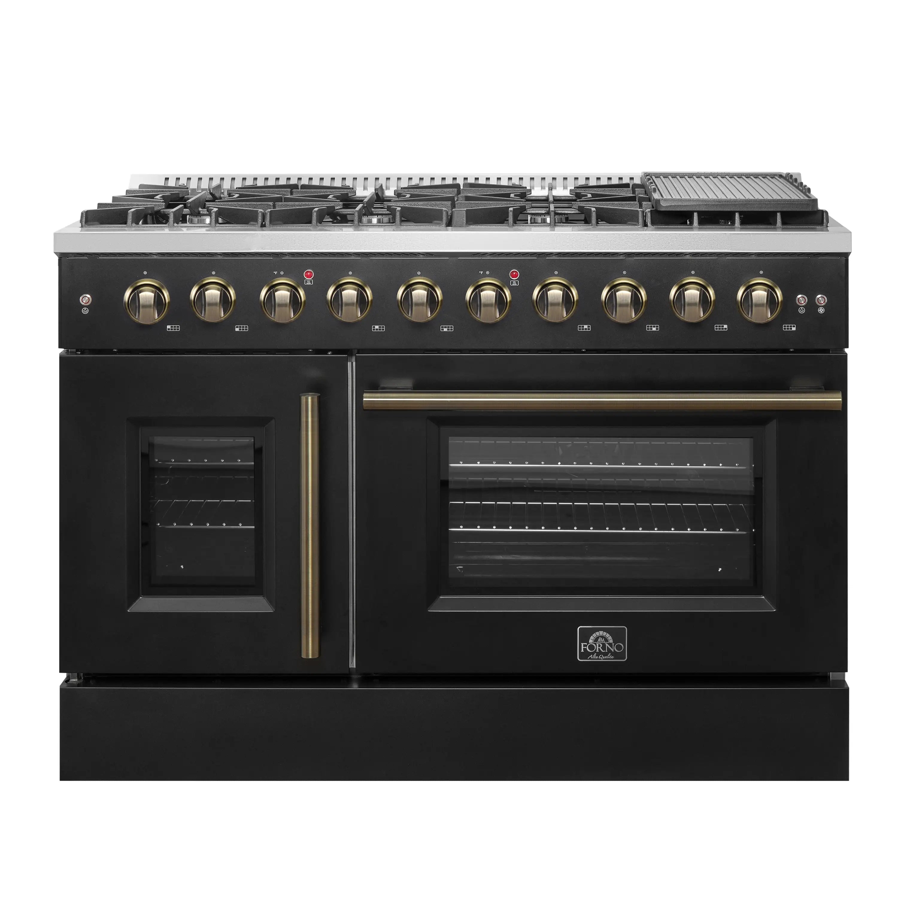 Forno Galiano 48-Inch French Door Gas Range with 8 Burners and 6.58 Cu