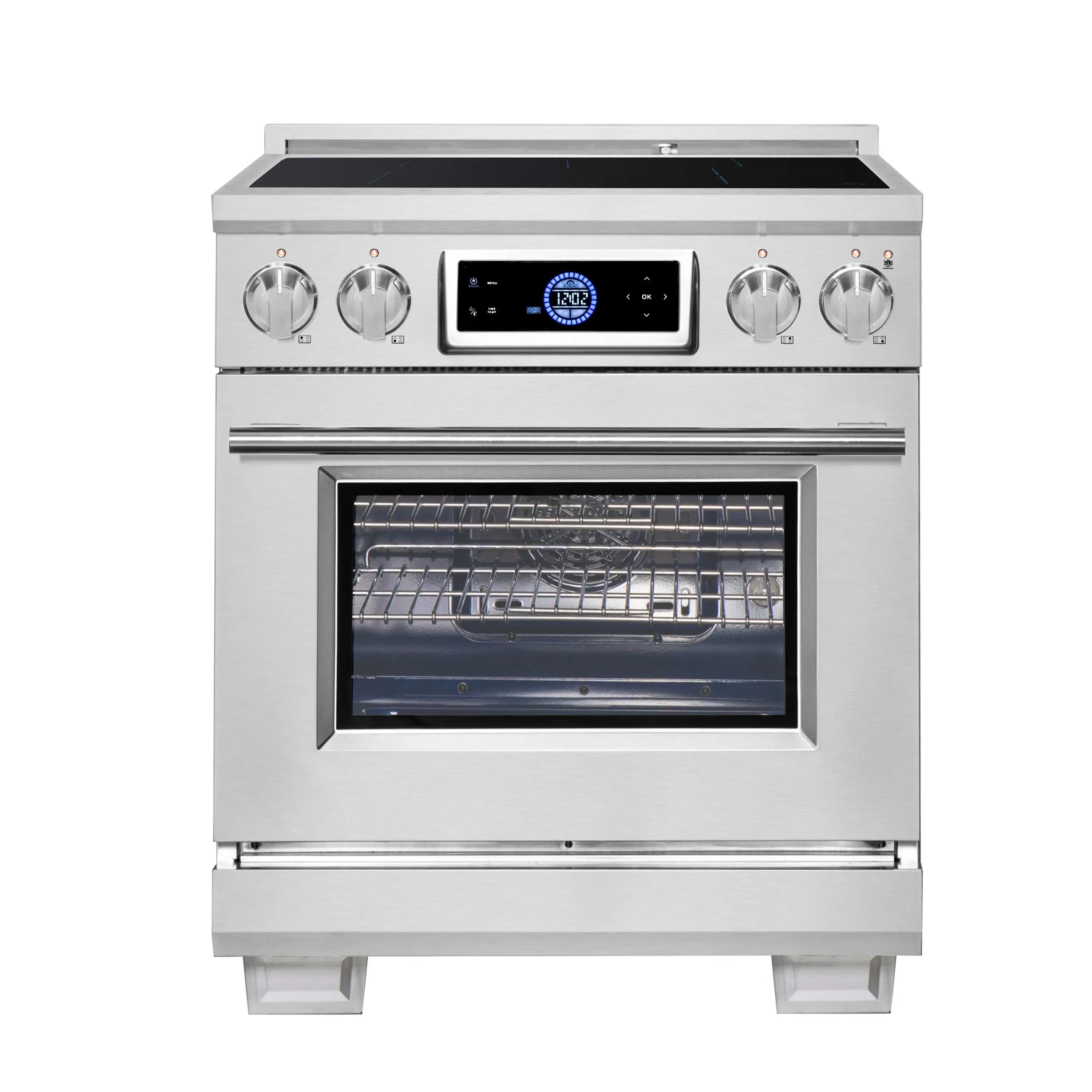 Forno Maximus 30-Inch Induction Range with Air Fryer in Stainless Stee