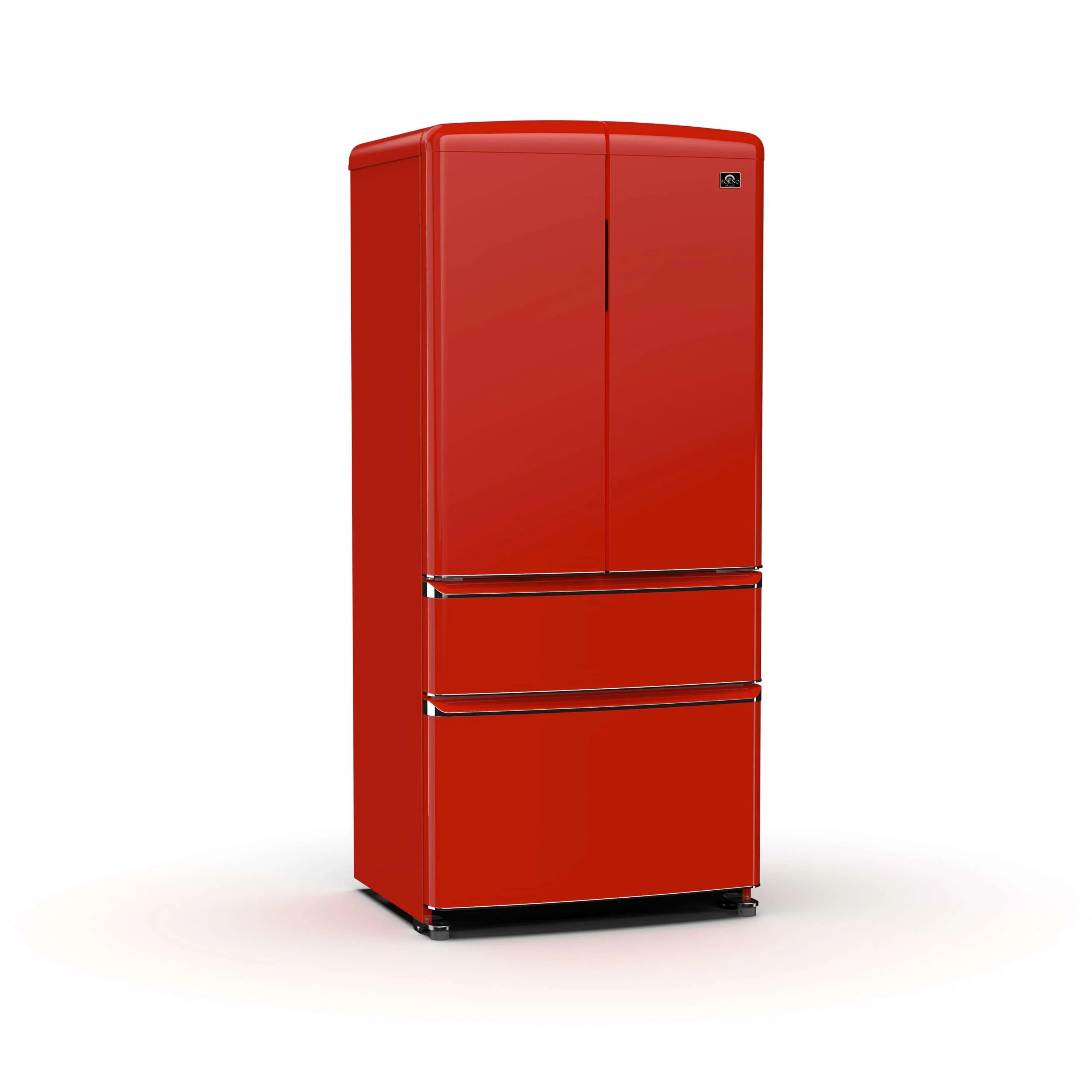 Forno Luigi 33-Inch 18 cu.ft. French Door Refrigerator in Red with Ant