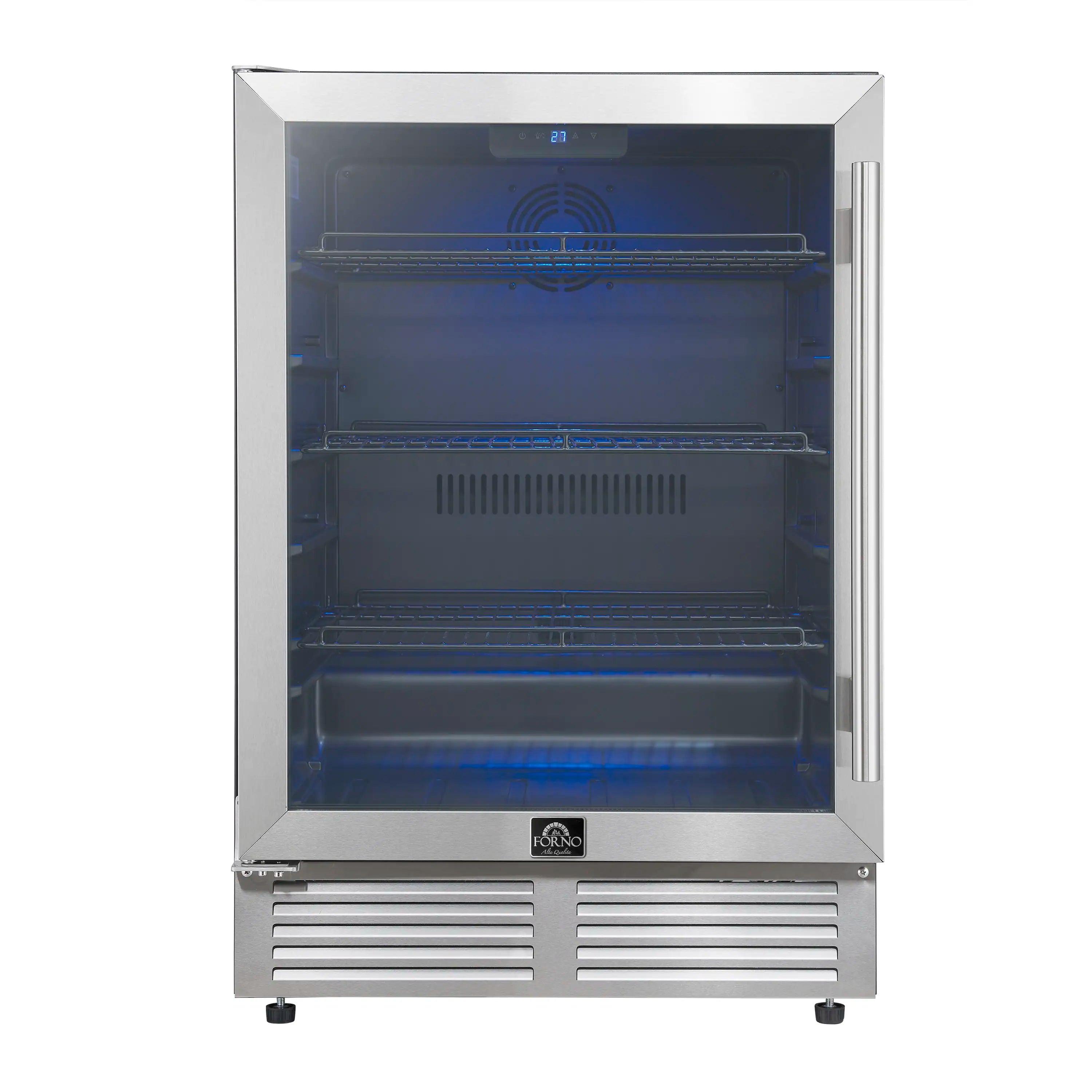 Forno Frescolino 24-Inch Beverage Cooler in Stainless Steel with LED L