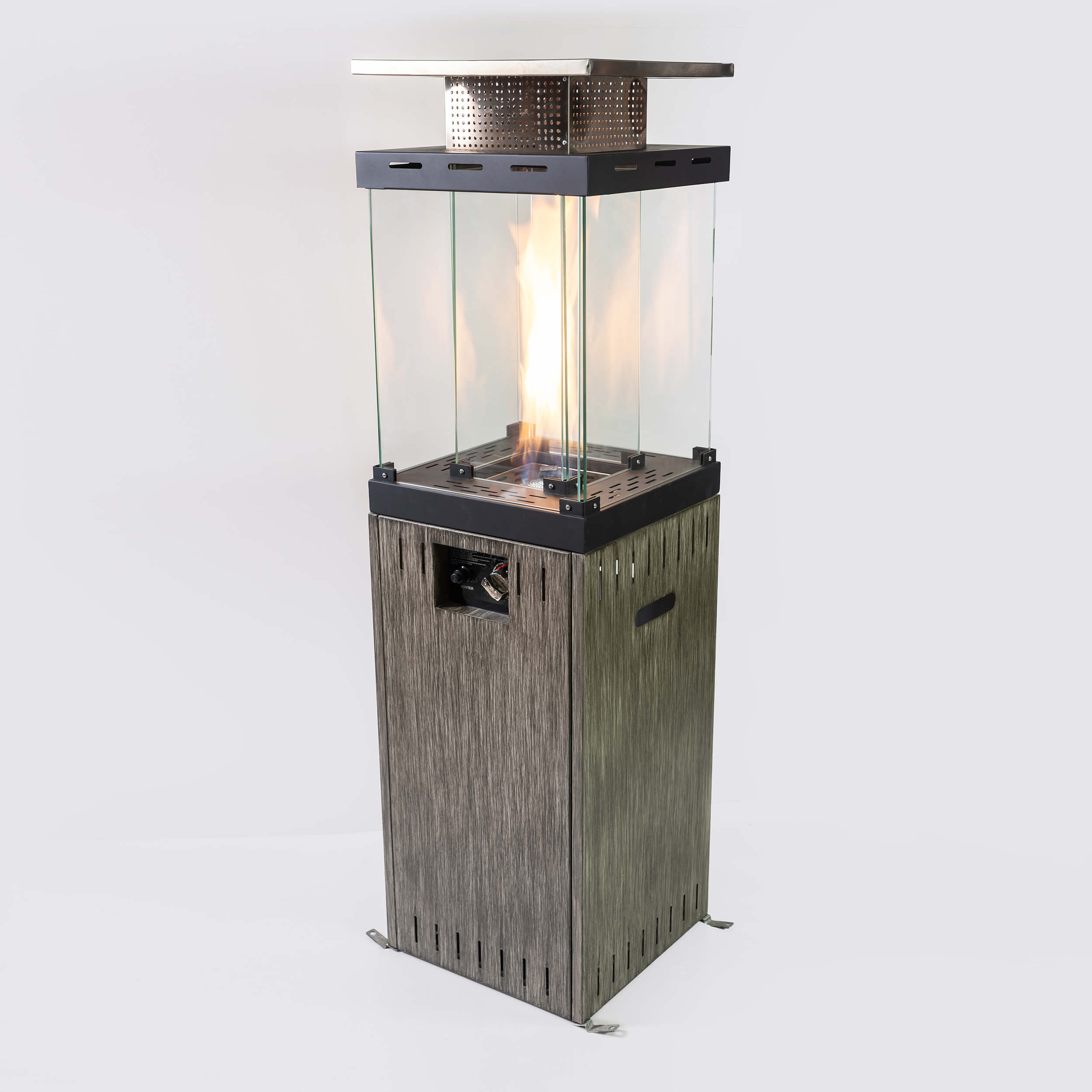 Deko Living Outdoor Gray 12,500 BTU Propane Patio Column Heater (COB10