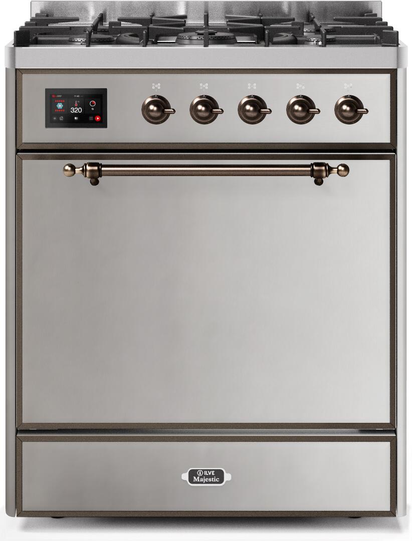 ILVE 30-Inch Majestic II Dual Fuel Range with 5 Burners - 4 cu. ft. So