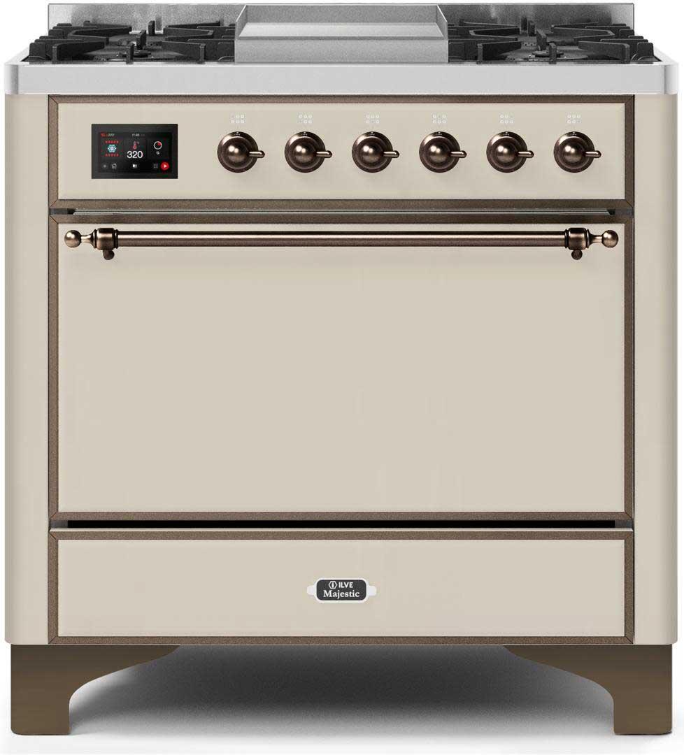 ILVE 36-Inch Majestic II Dual Fuel Range with 6 Burners and Removable